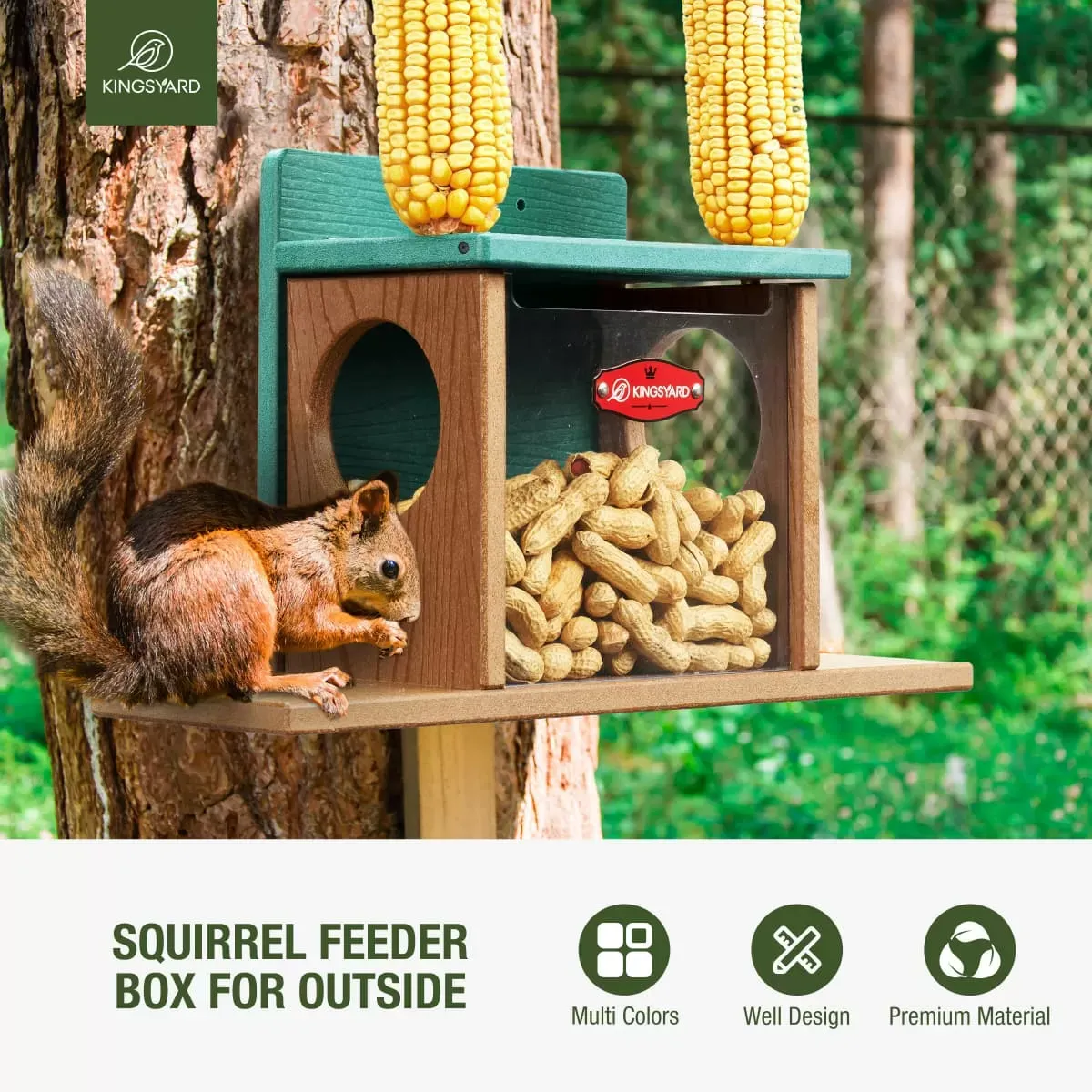 Kingsyard Recycled Plastic Squirrel Feeder Box